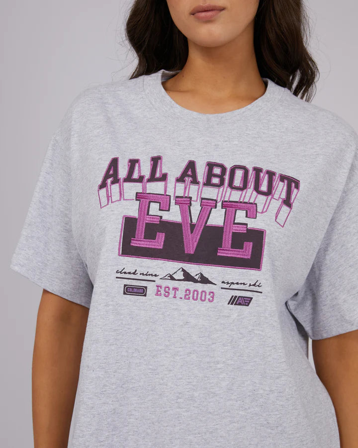 Allabouteve Snow Peaks Oversized Tee Grey Marle Style358